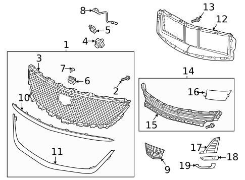 Grille & Components for 2022 Cadillac CT5 | GMPartsDirect.com