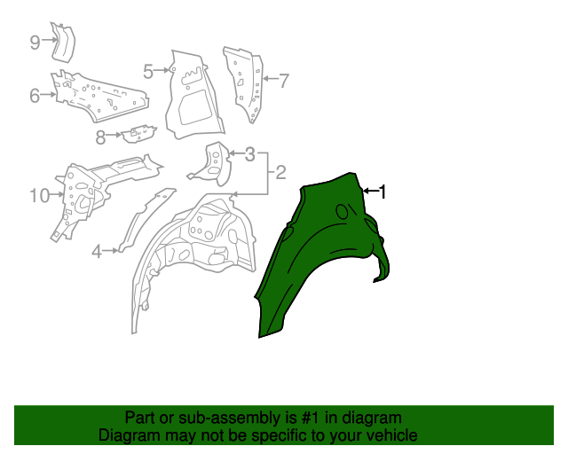61632-53900 - Wheel Housing Side Panel 2021-2024 Lexus | AutoNation Parts