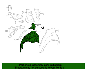 61607-53904 - Wheel Housing Side Panel 2021-2024 Lexus ...