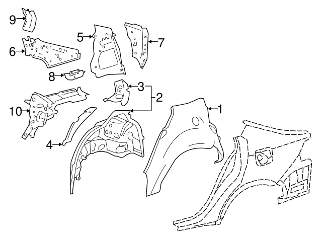62613-53010 - Quarter Panel Insulator 2014-2020 Lexus | AutoNationParts.com