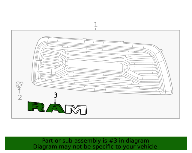 2015-2022 Ram Nameplate 68247264AA | TascaParts.com
