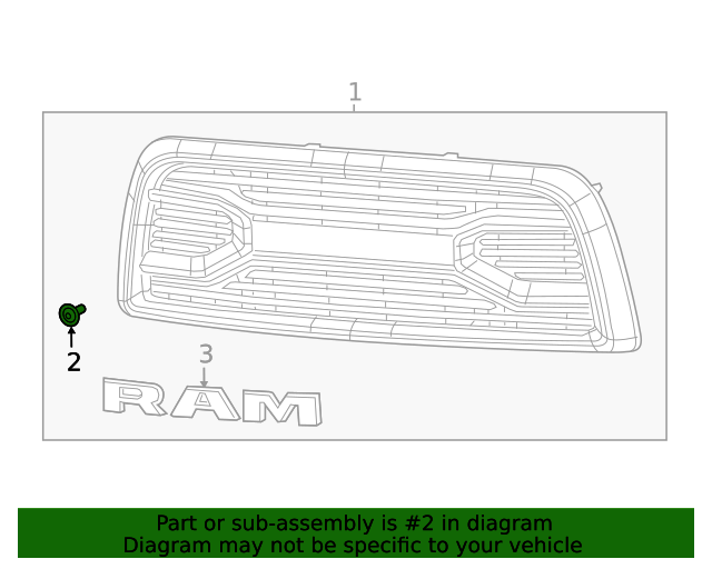 2016-2022 Ram Grille Emblem Nut 6510521AA | TascaParts.com