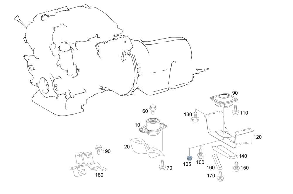251-240-47-17 - Engine Mount 2007-2012 Mercedes-Benz | Mercedes-Benz ...