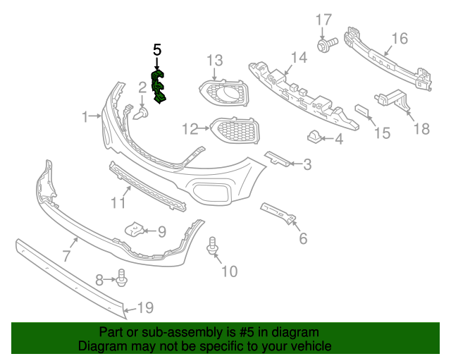 86555-2P000 - Bumper Cover Lower Bracket 2011-2013 Kia Sorento | Kia ...