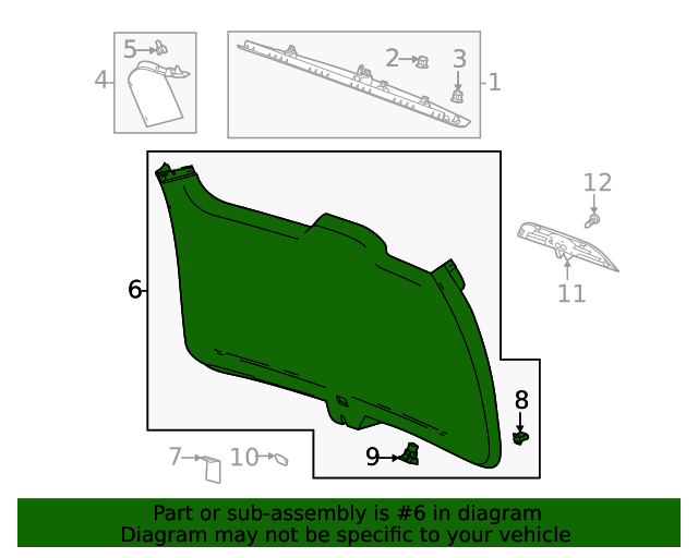 2021-2024 GM Parchment Liftgate Lower Trim Finish Panel 85144848 GM ...