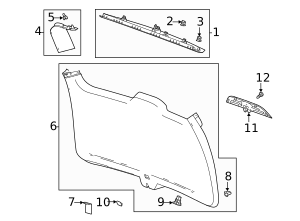 Fawn Passenger Side Liftgate Upper Side Trim Finish Panel 84998374 | GM ...