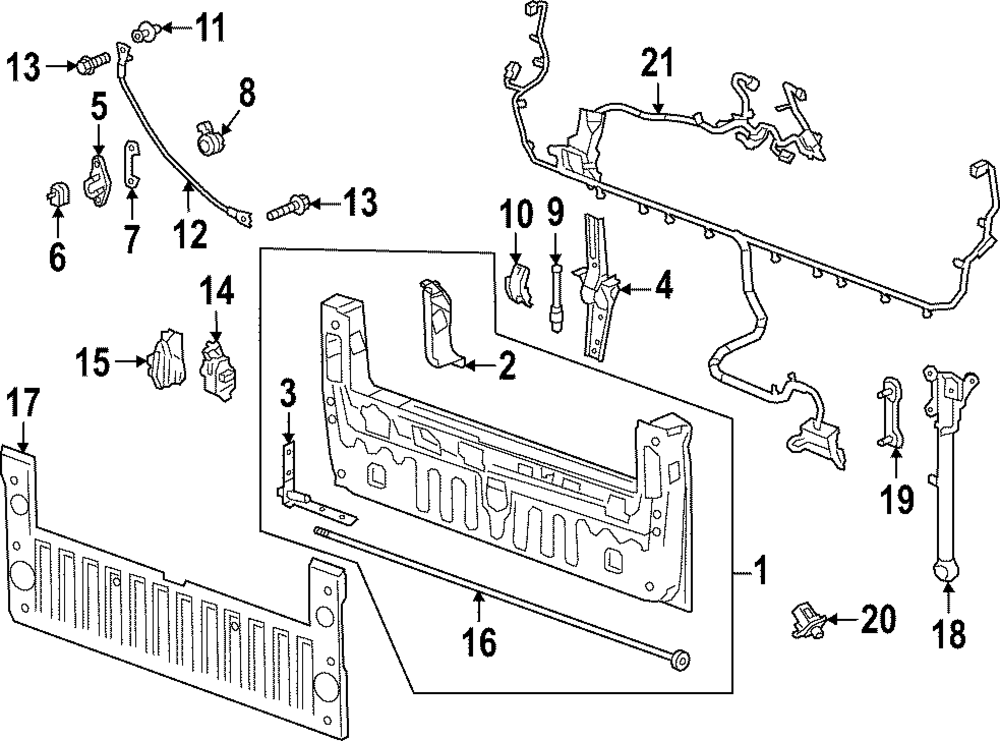 2022-2025 GMC Pickup Box Auxiliary Tailgate Bumper 84642203 GM ...