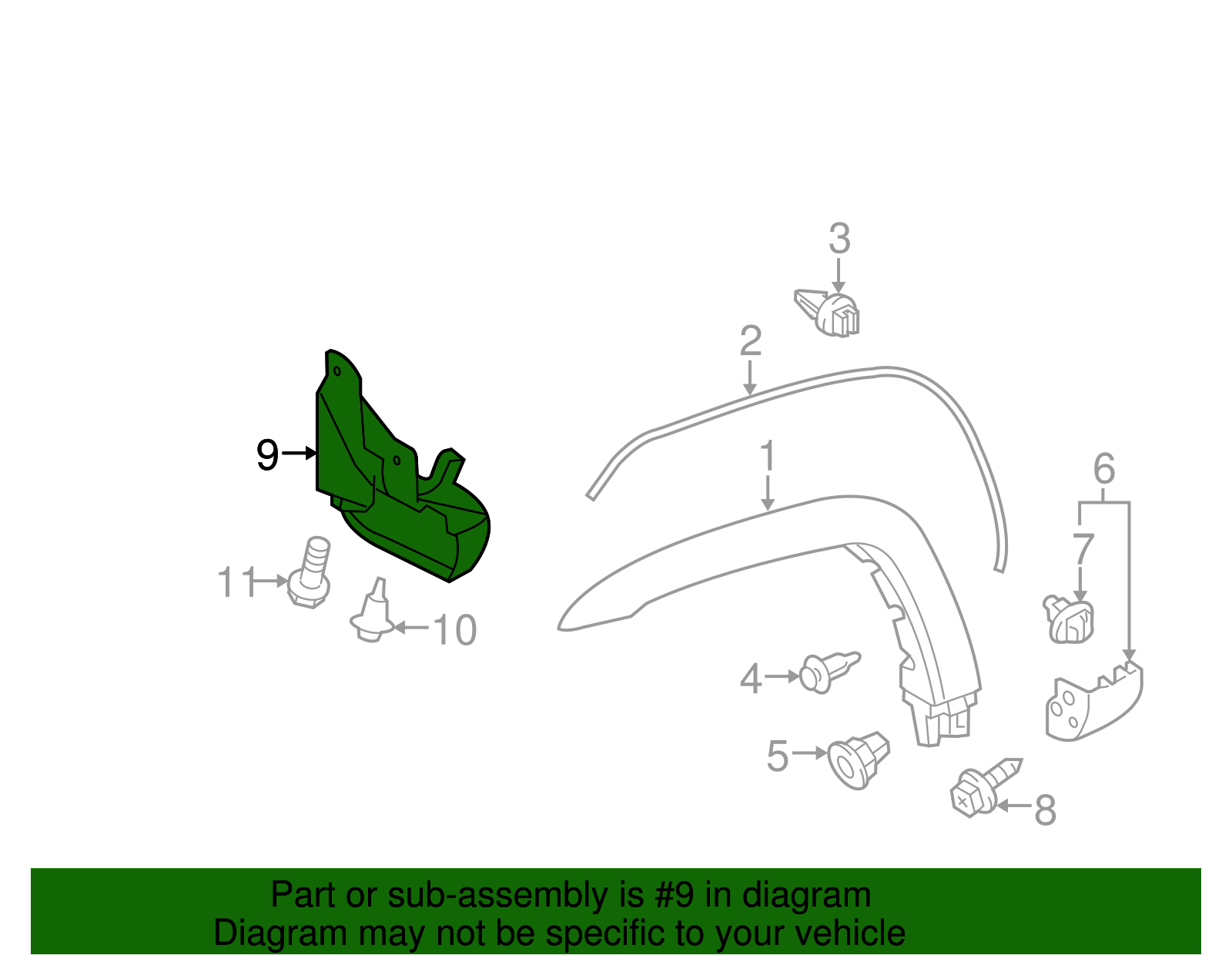 2010-2024 Toyota 4Runner Mud Guard 76626-35240 | Toyota Parts Center