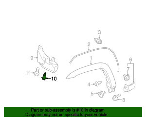Genuine Toyota Mud Guard Clip part# 52161-20010 for 2000-2024 Toyota ...