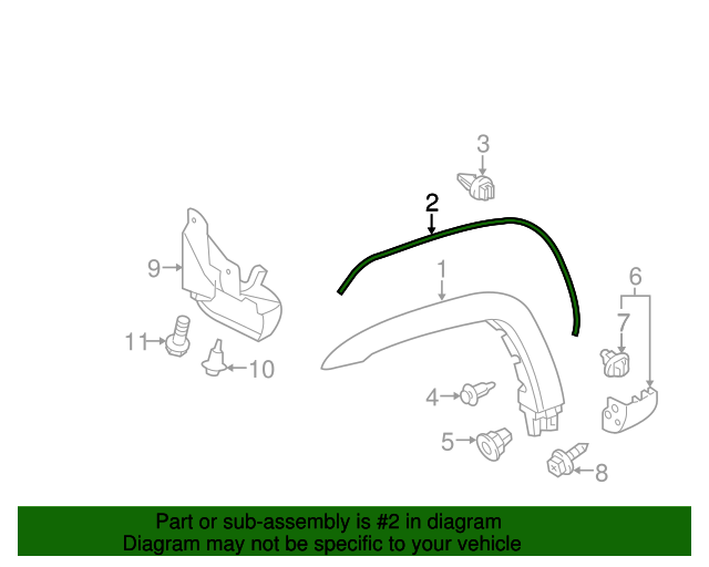Toyota 2010-2023 Toyota 4Runner Flare Seal 75691-35070 | Toyota Parts
