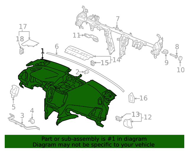 2019-2021 Subaru Forester Instrument Panel 66049SJ120 | Subaru Online Parts