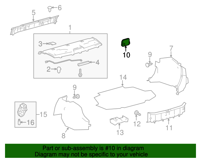 2014-2019 Toyota Corolla Access Cover 58774-02150-C0 | Toyota Parts