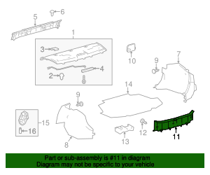 58387-02211 - Rear Panel Trim - 2014-2019 Toyota Corolla | OEM Genuine ...