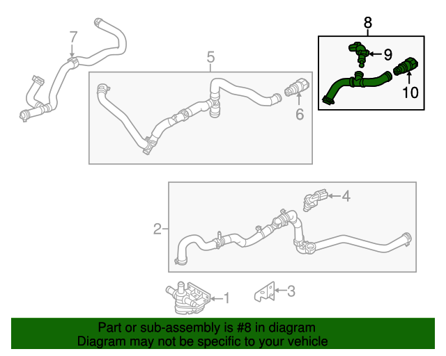2013-2018 Ford Focus HVAC Heater Hose CV6Z-18472-AS | Varsity Ford