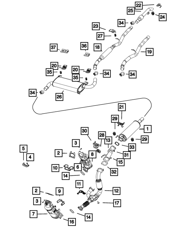 2014-2021 Ram Catalytic Converter, Front 68190012AB | Mopar eStore