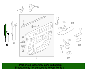 72265-SWA-A00 - Bracket Assembly A, L Front Door Lining 2007-2011 Honda ...