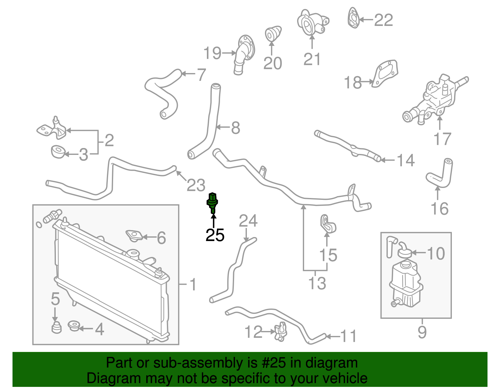 B593-18-840A - Coolant Temp Sensor 1994-2018 Mazda | Mazda Parts Connect