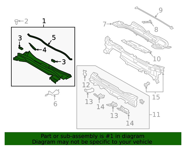 2019-2021 Lexus Cowl Grille 55708-76050 | OEM Parts Online