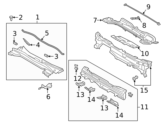 55737-76030 - Cowl Water Deflector 2019-2024 Lexus | AutoNationParts.com