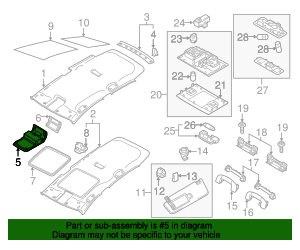 5G0-868-837-Y20 - Overhead Console 2015-2021 Volkswagen ...