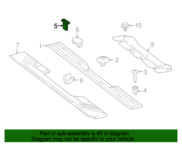 638-988-10-25 - Rear Sill Plate Fastener 2016-2023 Mercedes-Benz Metris ...