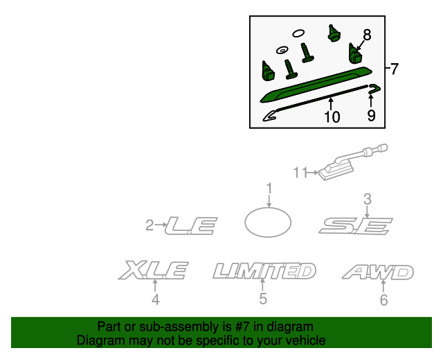2011-2014 Toyota Sienna Molding Assembly 76801-08900 | Toyota Parts Center