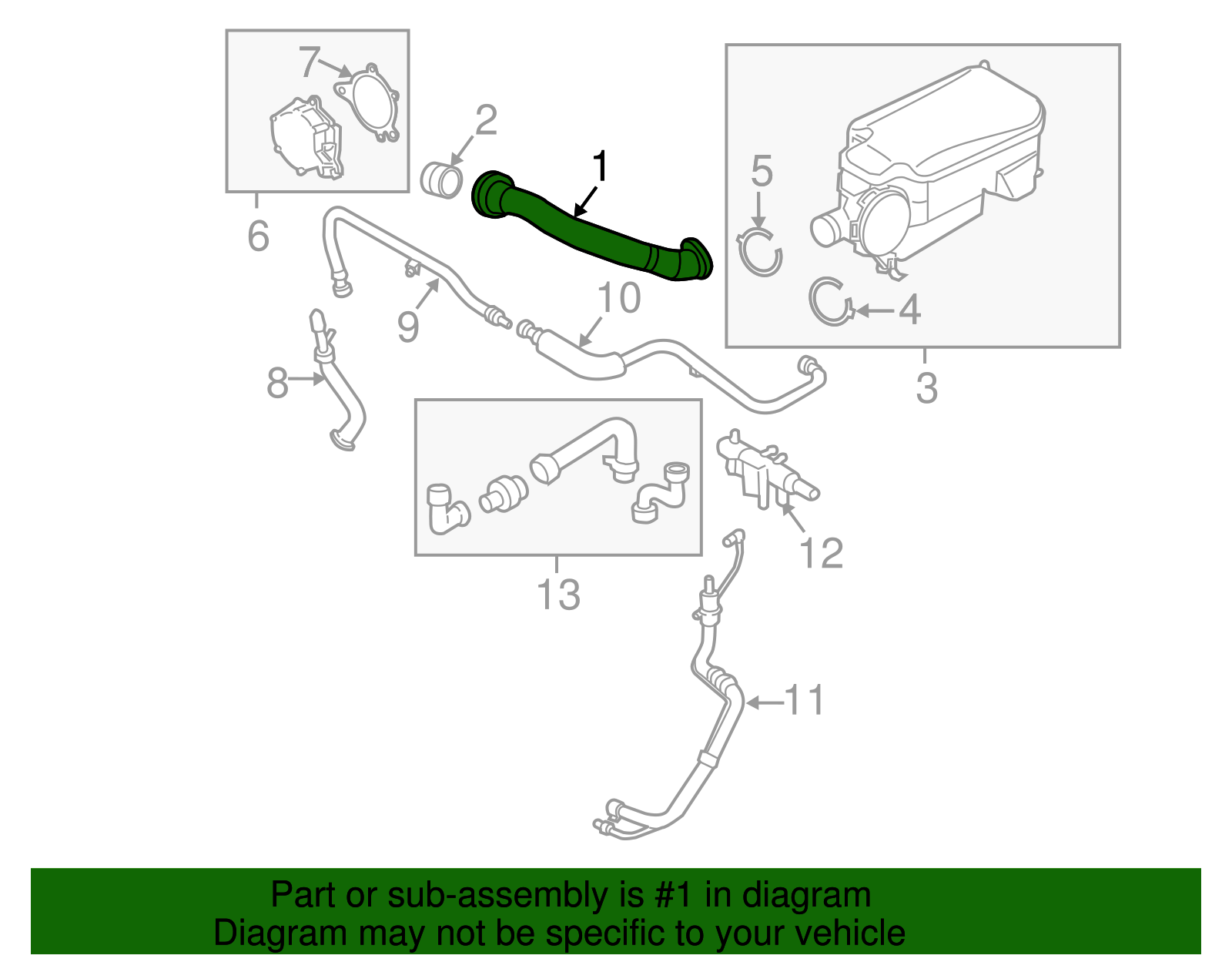 2012-2014 Ford Motorcraft™ PCV Valve Hose kcv266 | TascaParts.com