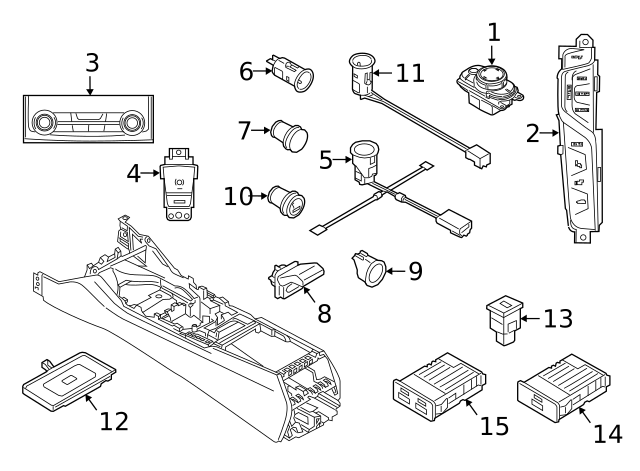 61-31-6-999-390 - Rep. kit, climate control panel, rear 2016-2022 BMW ...