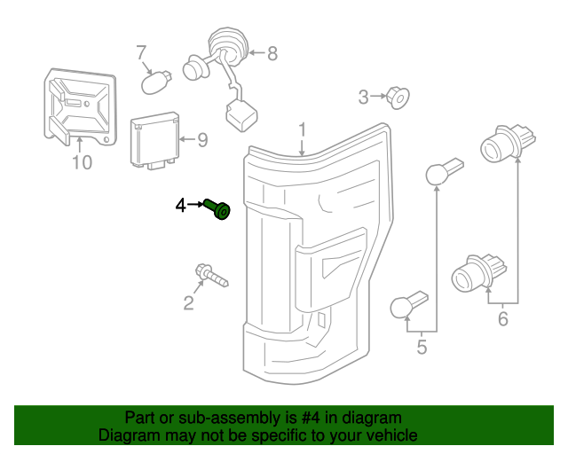 2015-2023 Ford Tail Lamp Assembly Grommet W717970-S300 | OEM Parts Online