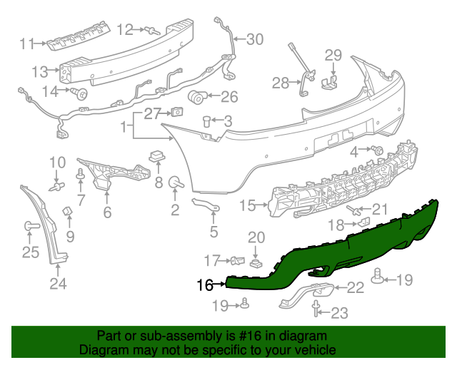 2014-2015 Chevrolet Camaro Rear Lower Bumper Cover 22829478 GM ...