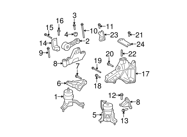 2007-2015 Lexus Side Mount 12362-31040 | OEM Parts Online