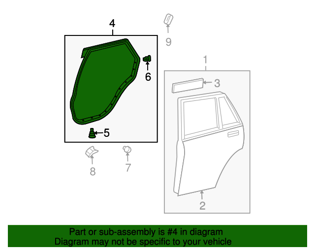2004-2009 Lexus Door Weather-Strip 67872-0E010 | OEM Parts Online