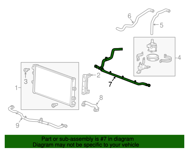 2016-2019 Cadillac ATS Charge Air Cooler Coolant Hose 84566992 ...