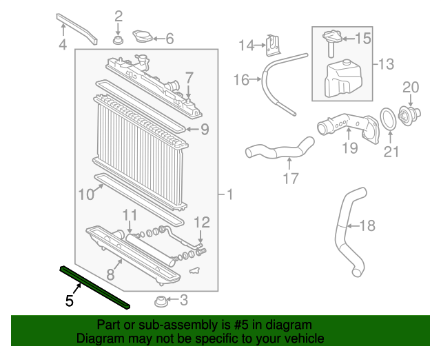 2007-2015 Toyota Radiator Assembly Lower Seal 16562-0P020 | Toyota ...