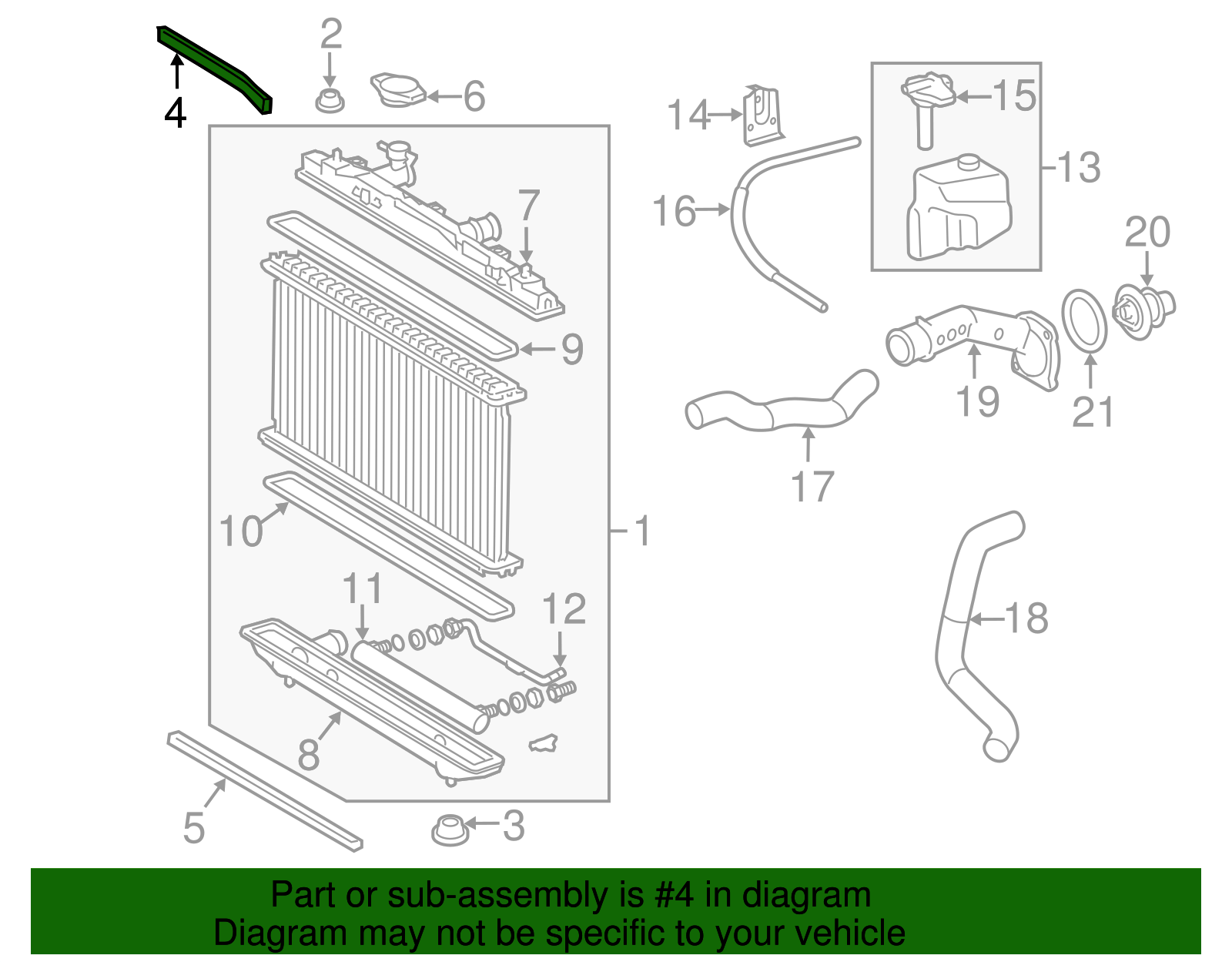 2007-2011 Toyota Camry Radiator Assembly Upper Seal 16561-0P020 ...