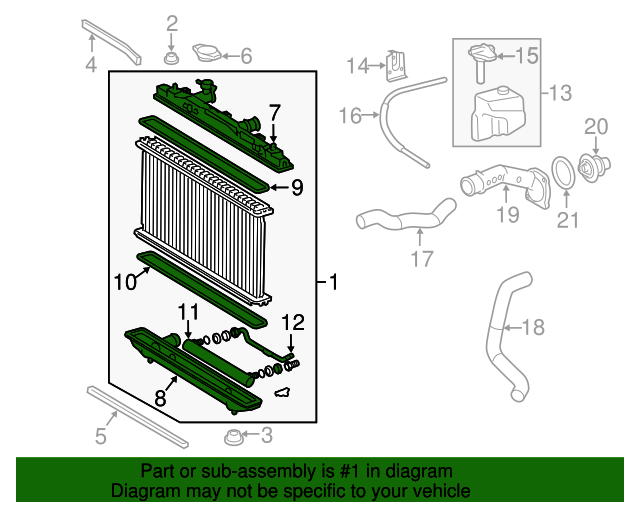 16400-AD020 - Radiator Assembly - 2007-2015 Toyota | OEM Genuine Toyota ...
