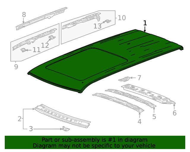 2021-2024 GM Roof Panel 84800595 GM | GMPartsDirect.com