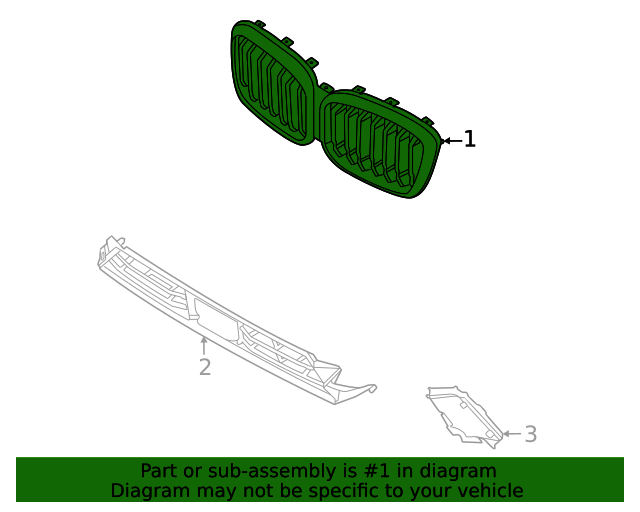 Genuine BMW 51-13-5-A1A-C59 | G02 X4 LCI Grille Front Gloss Black ...