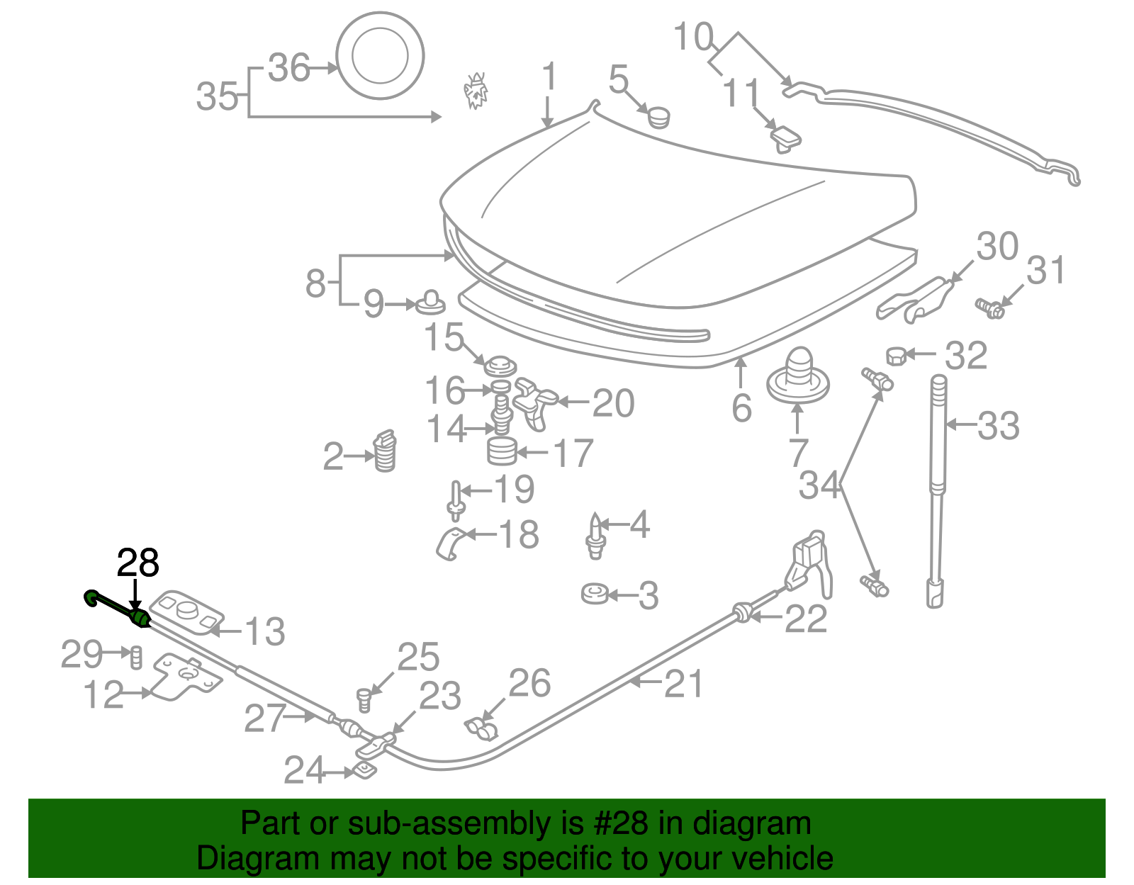 Genuine Hood Stop for 1986-2009 Saab | Part# 12778272 | Over 30% Off ...