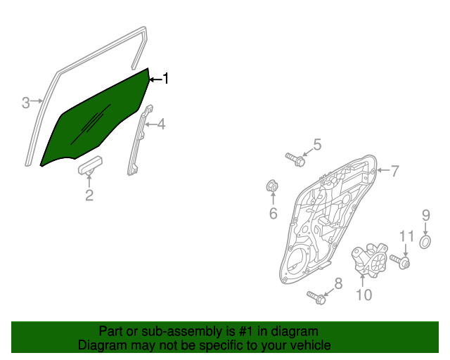2014-2016 Kia Soul Door Glass 83410 B2000 | OEM Parts Online