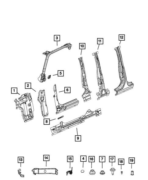 Aperture Panel, Pillar Supports and Cab Back for 2024 Jeep Gladiator ...