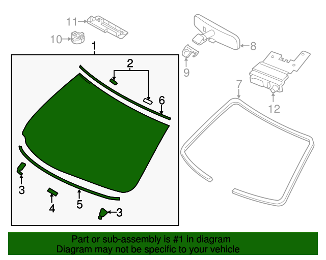 2012-2016 Infiniti Windshield G2700-1MA3A | OEM Parts Online