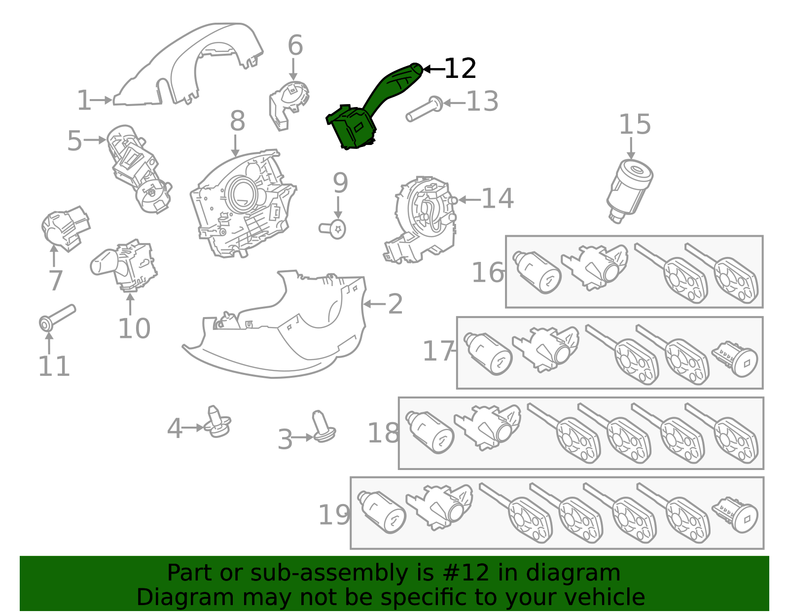 GK2Z-17A553-B - Wiper Switch 2019-2023 Ford Transit Connect ...