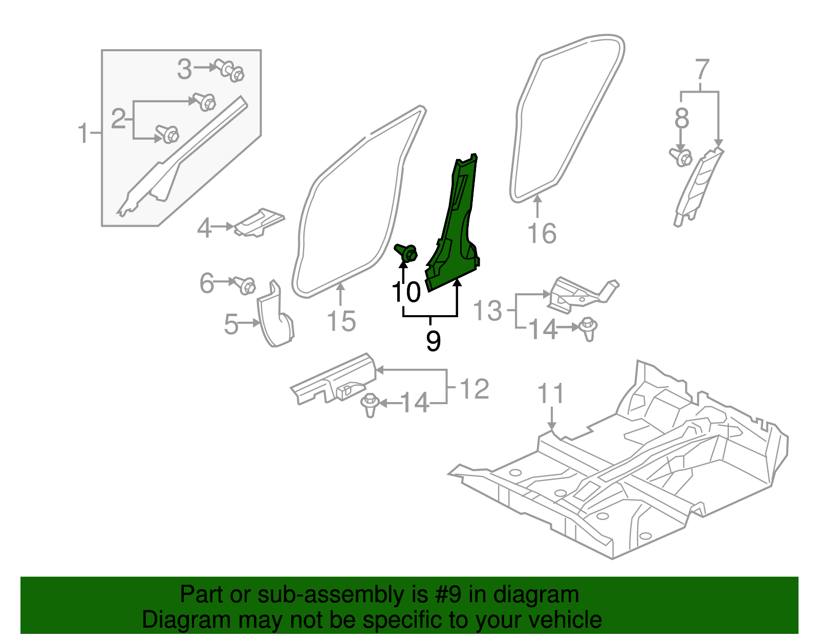 84121-SNA-A01ZG - 2009-2011 Honda Civic - Garnish Assembly R Center ...