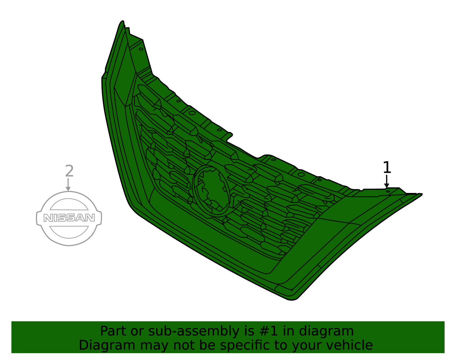 2021-2023 Nissan Rogue Grille 62310-6RA0B | Nissan Parts Store