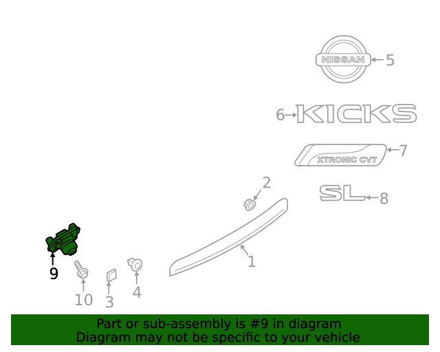 2020-2024 Nissan Kicks Rear Camera 28442-5RA3C | Temecula Nissan Parts