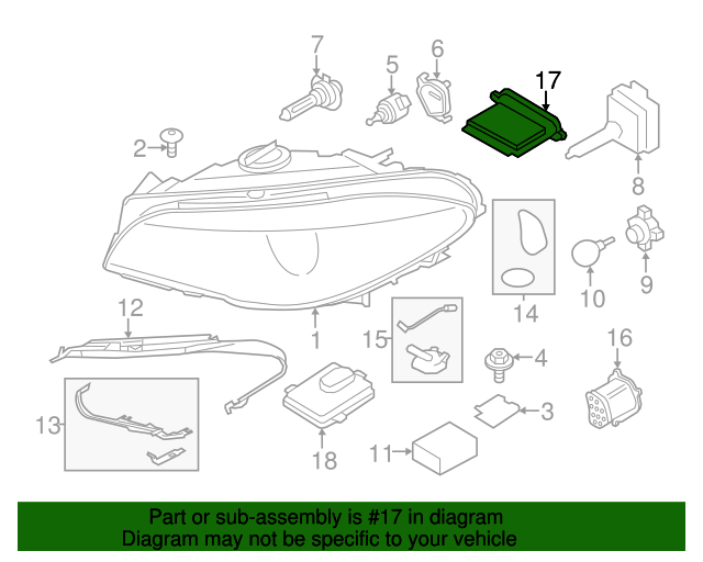 63117304906 - 2011-2016 BMW Headlight Ballast Module Hal 631210 (63-11 ...