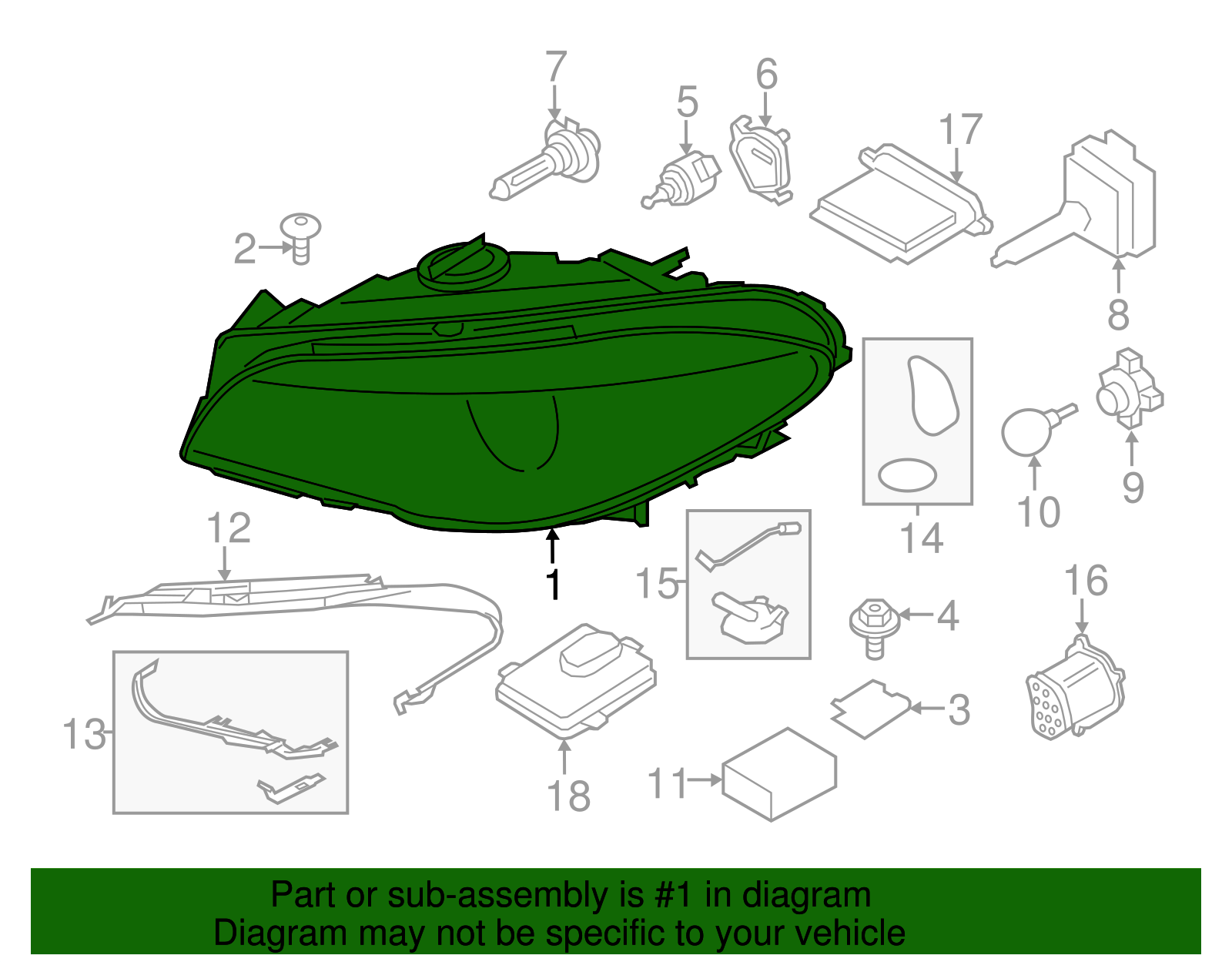 63-11-7-271-903 - Headlamp Assembly - 2011-2013 BMW | BMWPartsHub