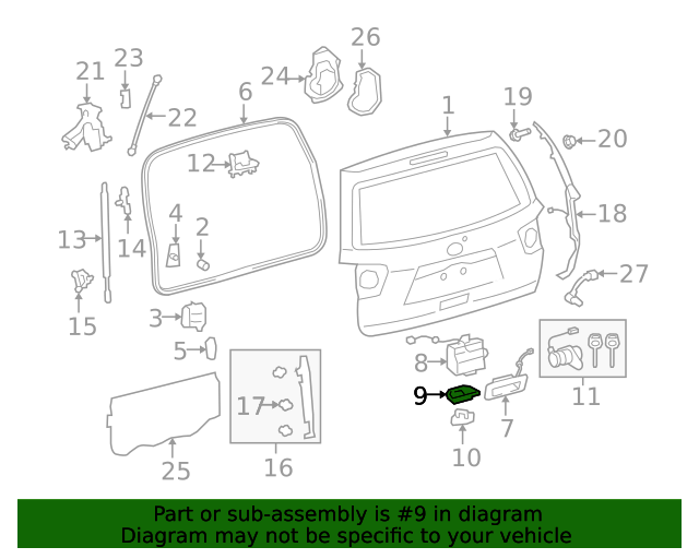 69308-0C020 - Liftgate Latch - 2008-2022 Toyota Sequoia | OEM Genuine ...