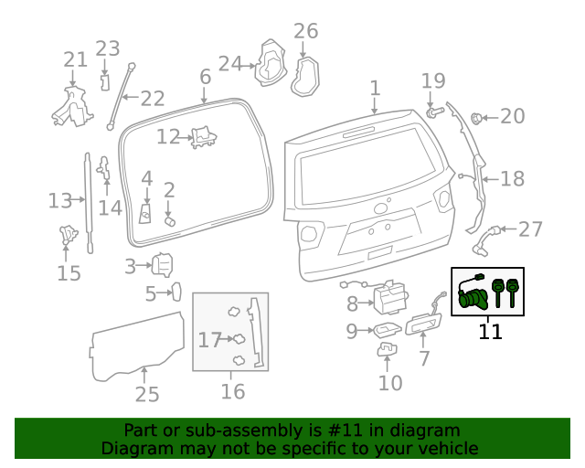 2008-2019 Toyota Sequoia Lock Cylinder 69055-0C020 | Toyota Parts Center